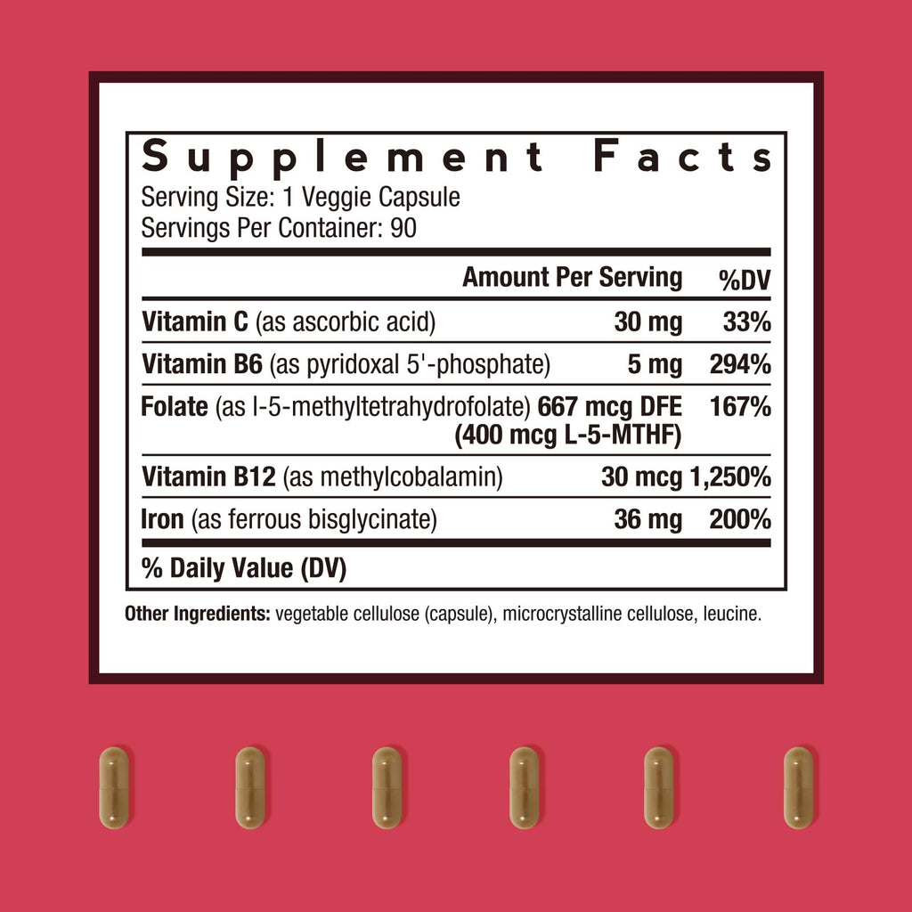 vegan iron capsules with vitamin C