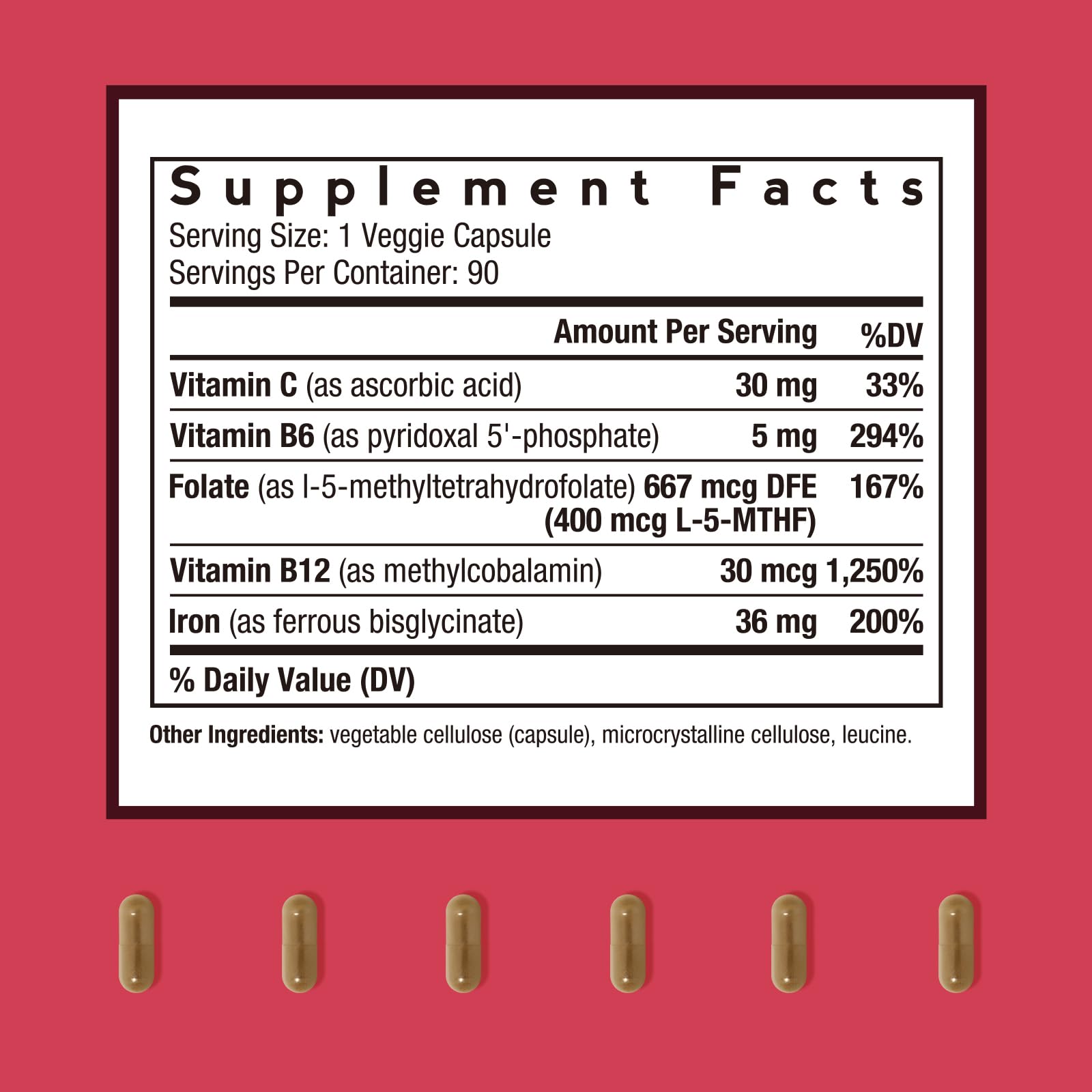 vegan iron capsules with vitamin C