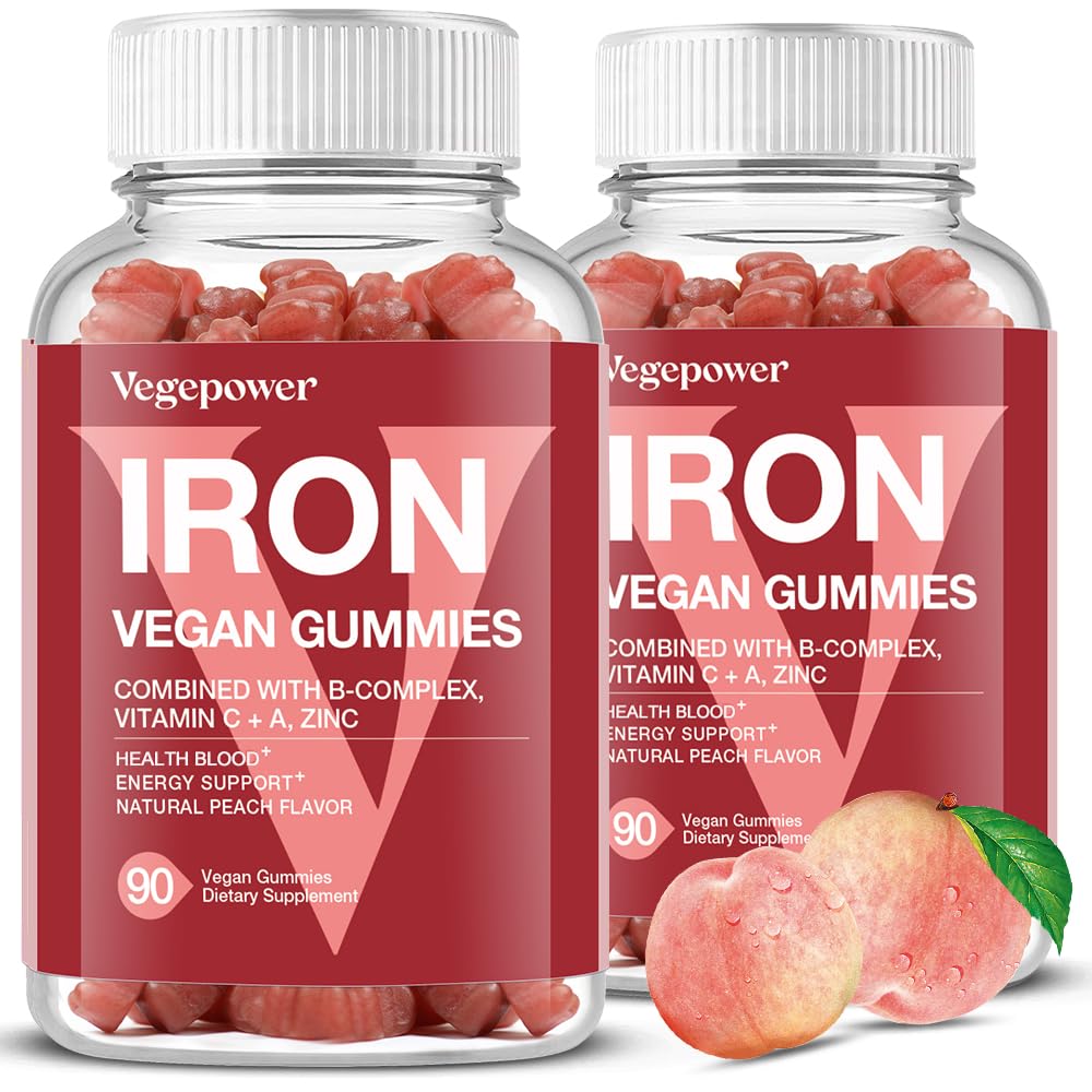 vegan iron gummies peach flavour