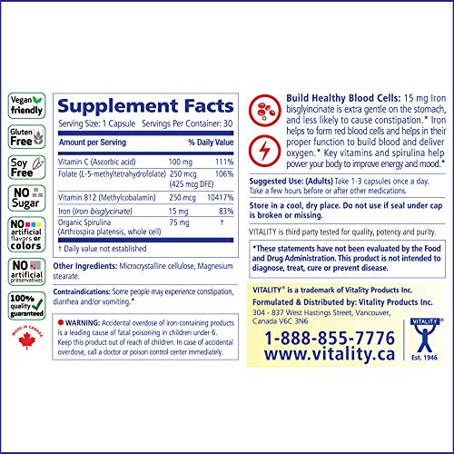 Vegan iron supplement for blood health