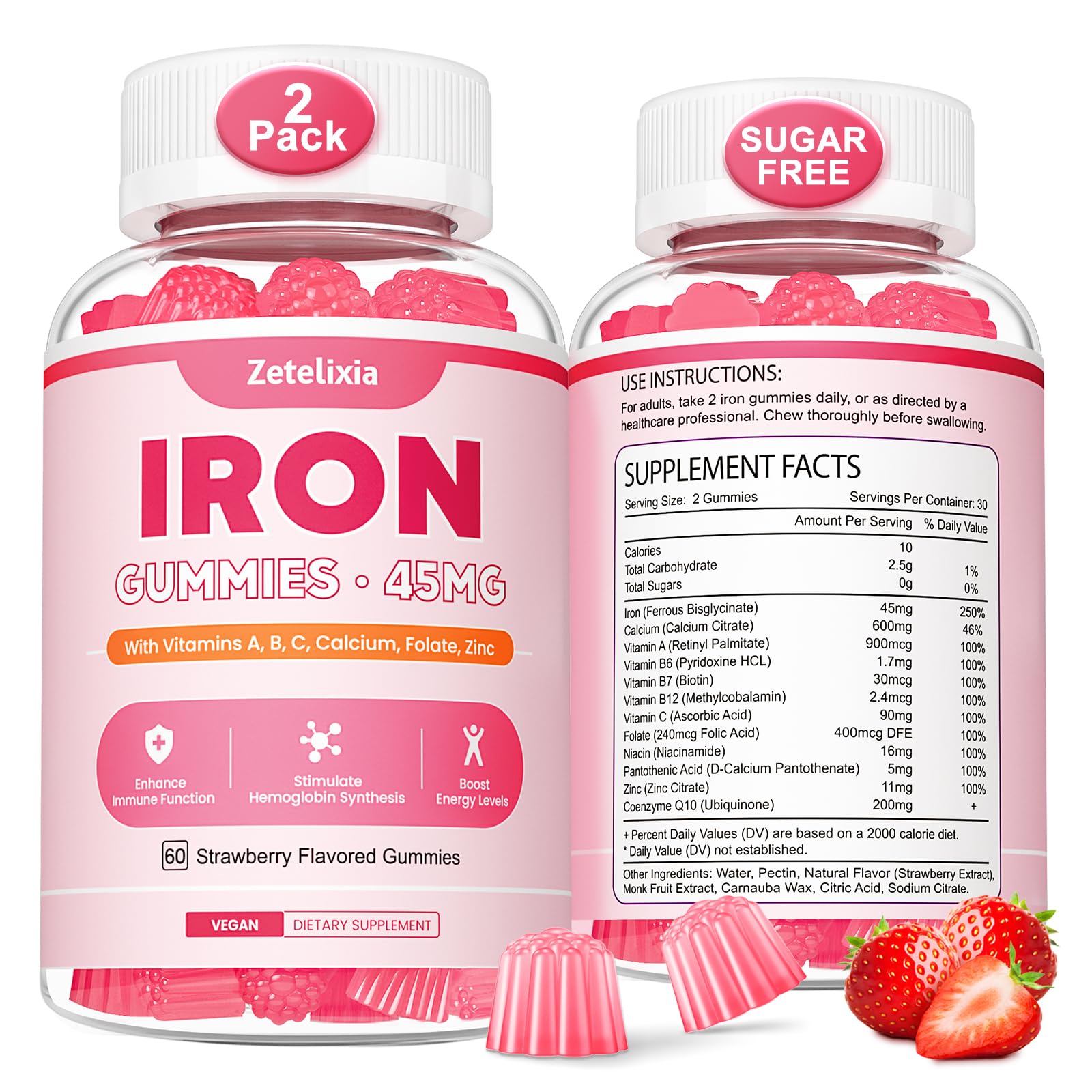 vegan iron supplement gummies for energy
