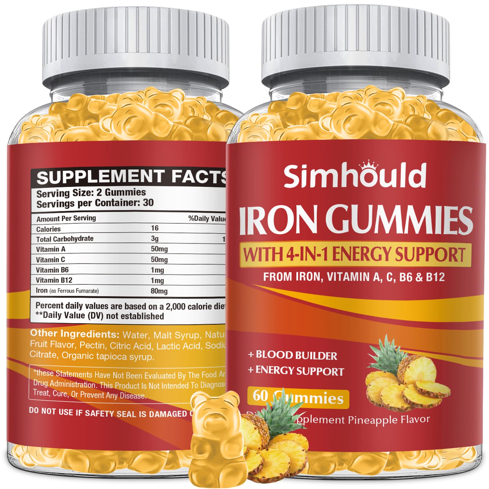 vegan iron supplement gummies pineapple
