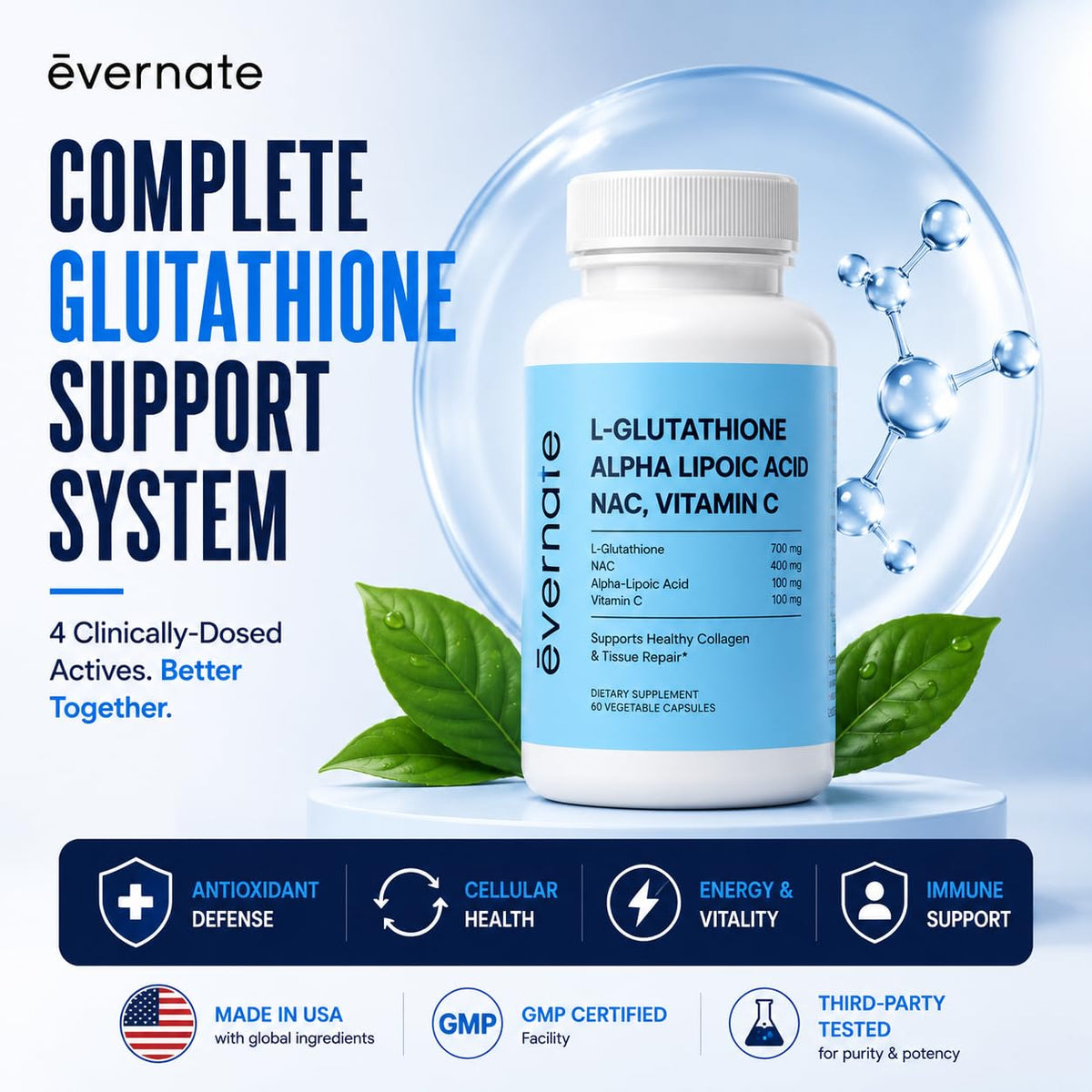 Vegan L-Glutathione with NAC benefits
