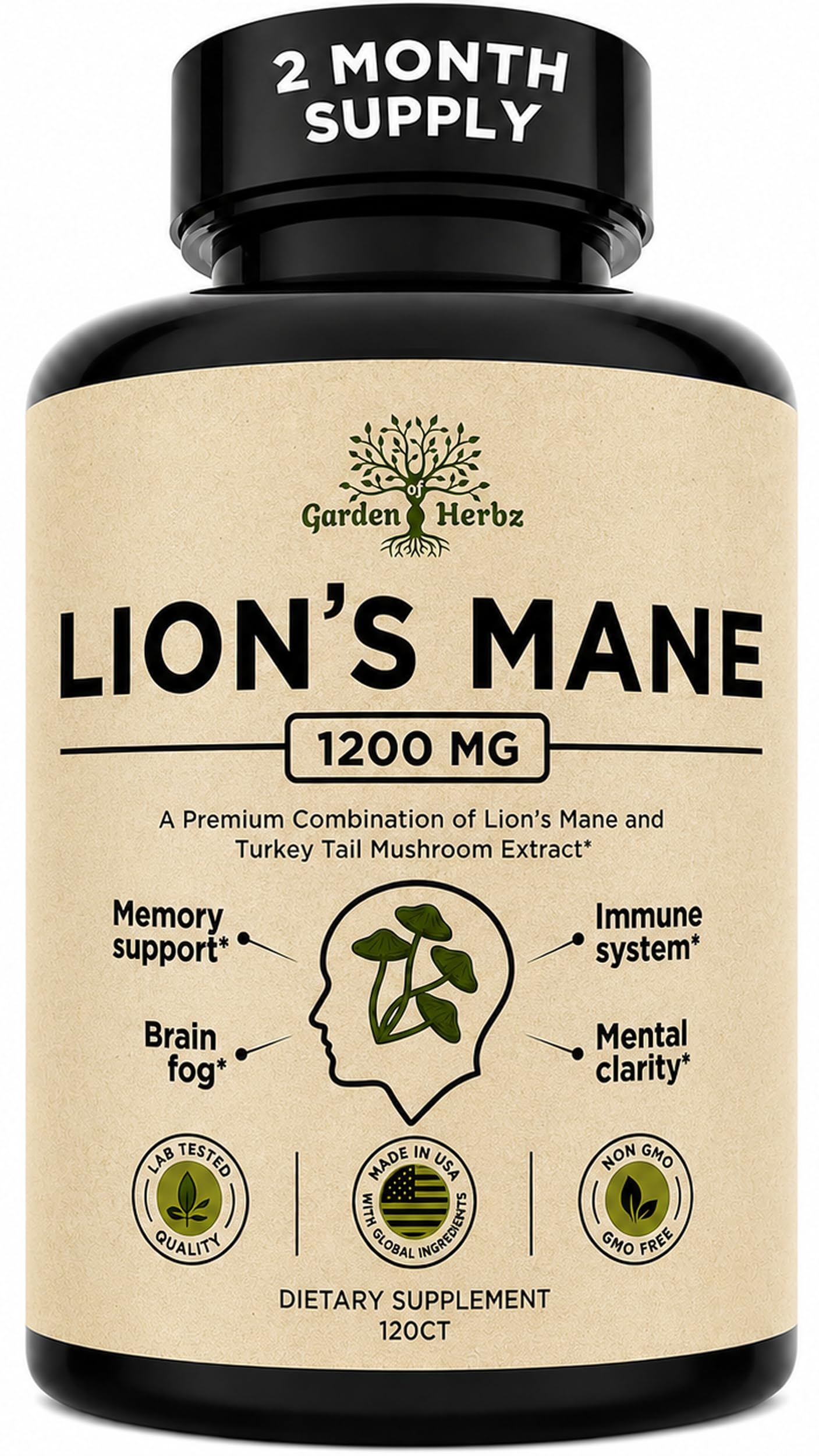 Vegan Lion's Mane brain supplement