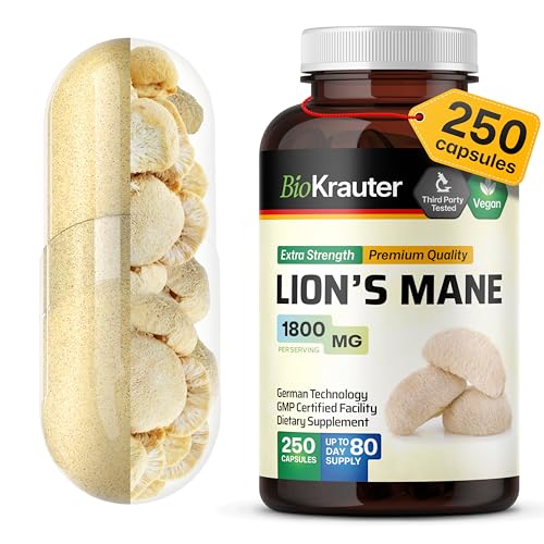 Vegan Lion's Mane capsules for brain health