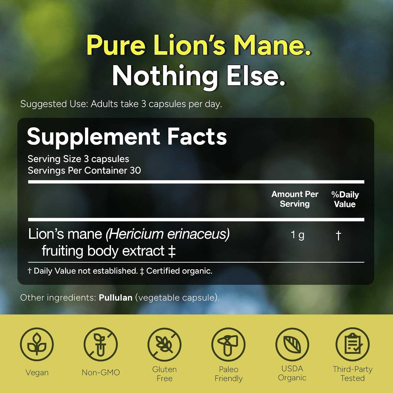 vegan lion's mane capsules for energy