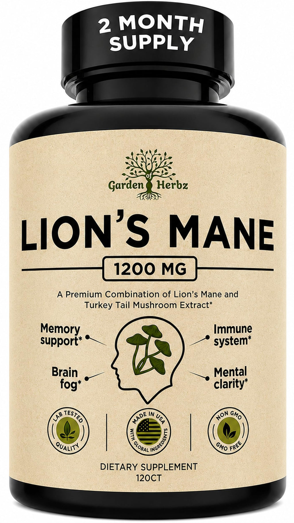 Vegan Lion's Mane mushroom capsules