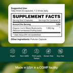 vegan lion's mane supplement capsules