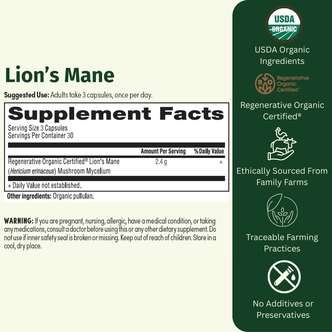 Vegan Lion's Mane tablets for brain health
