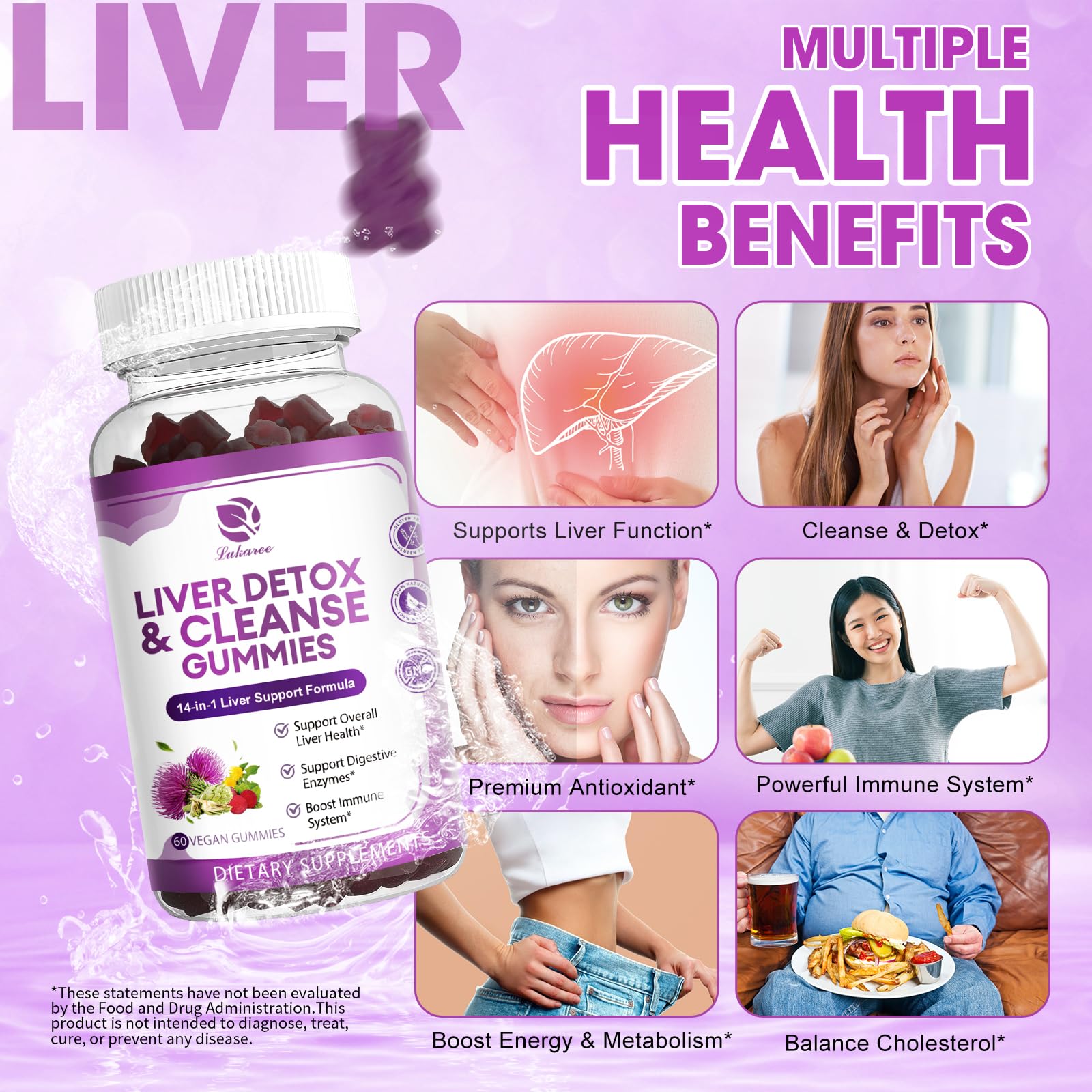 Vegan liver health gummies with dandelion