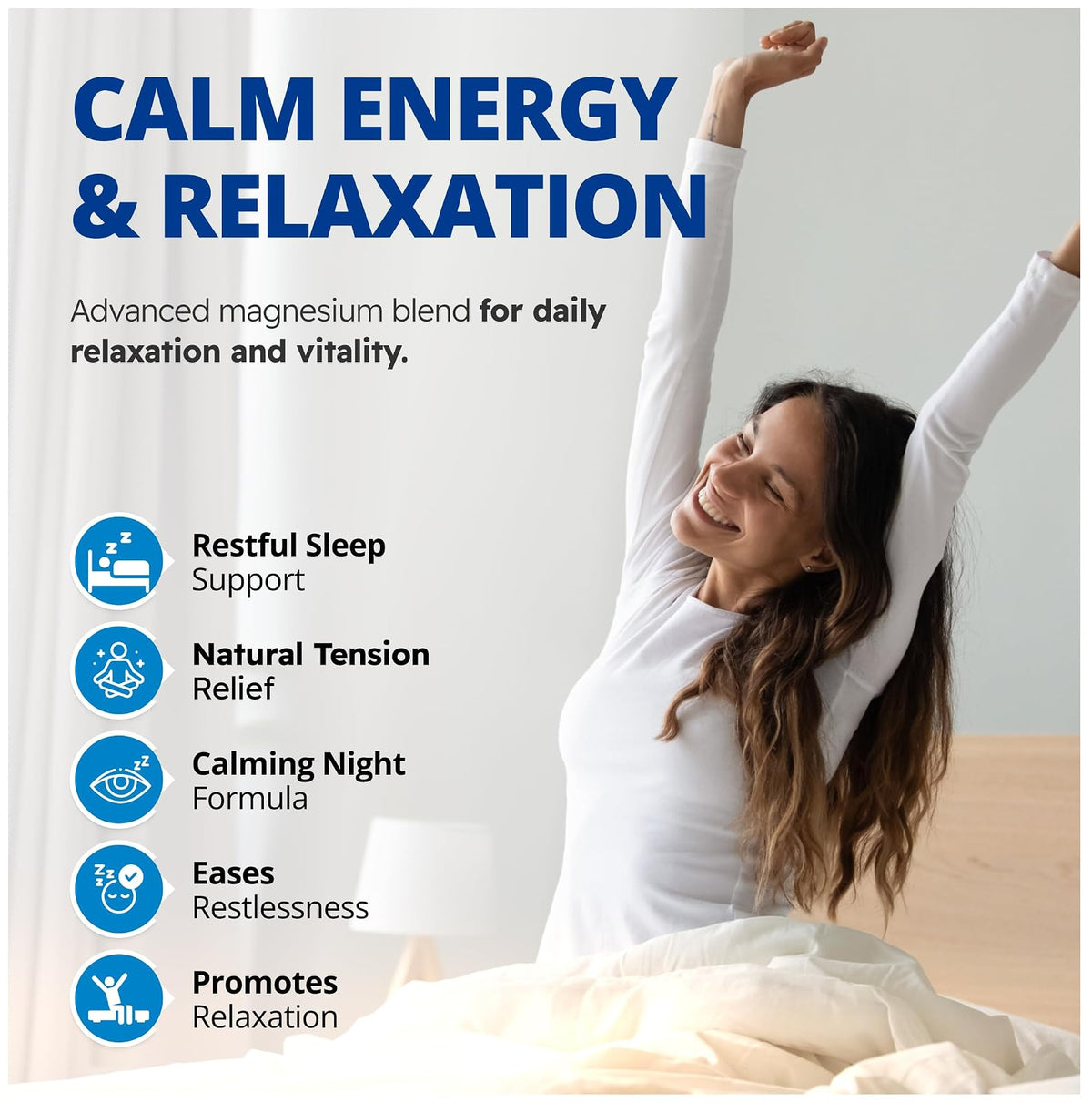 Vegan magnesium capsules for better sleep