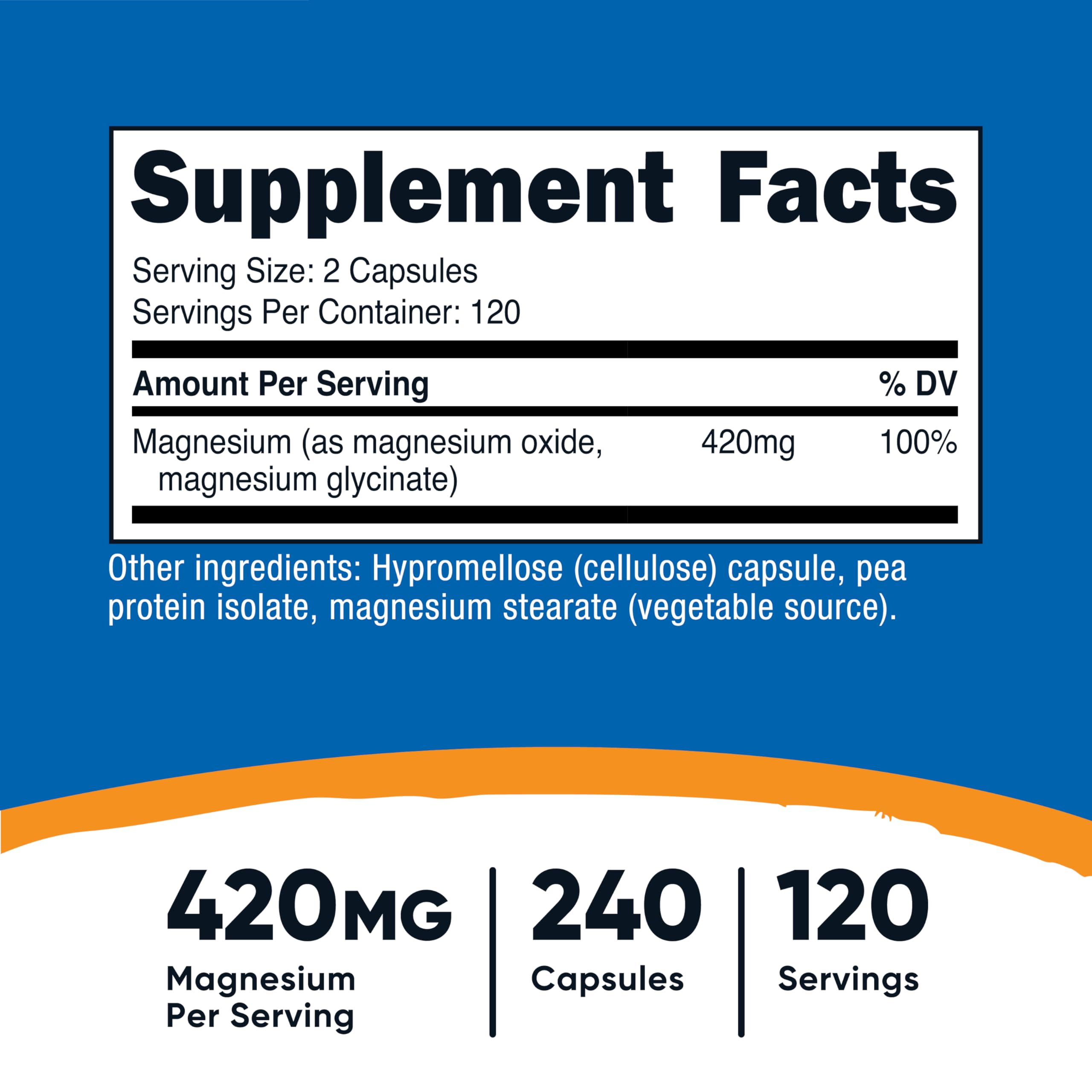 Vegan magnesium capsules for daily health