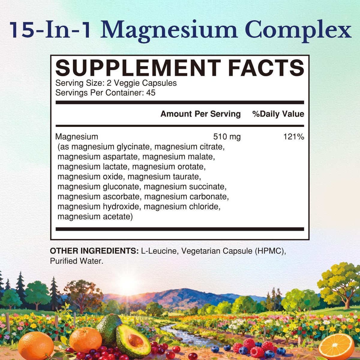 Vegan magnesium capsules for muscle support