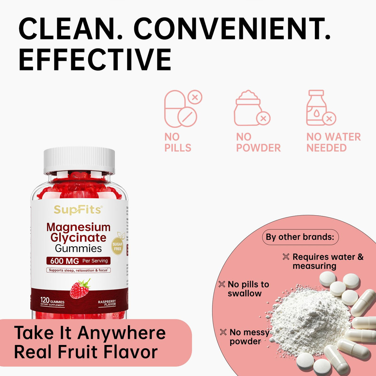 Vegan magnesium glycinate gummies for health