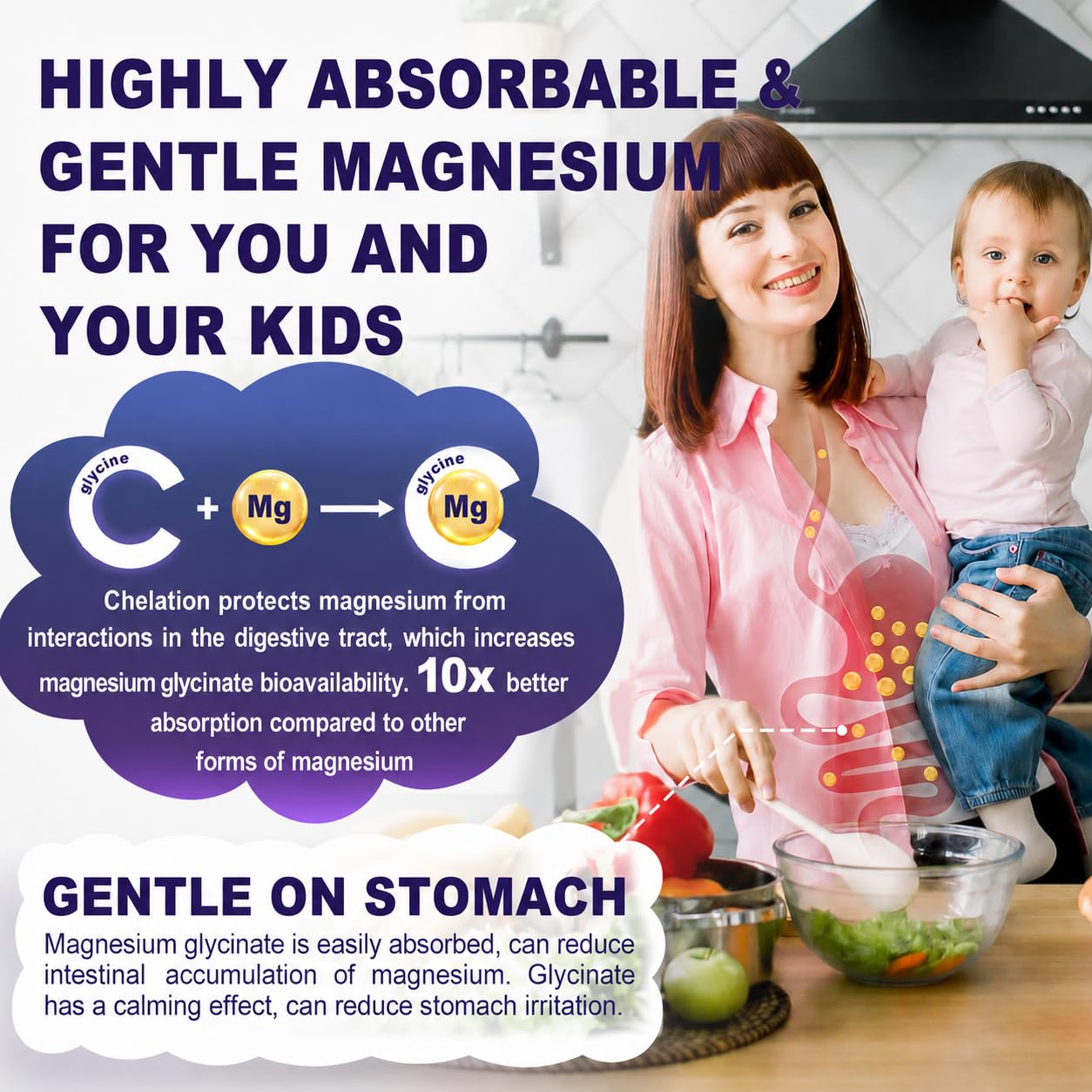 Vegan magnesium glycinate supplement