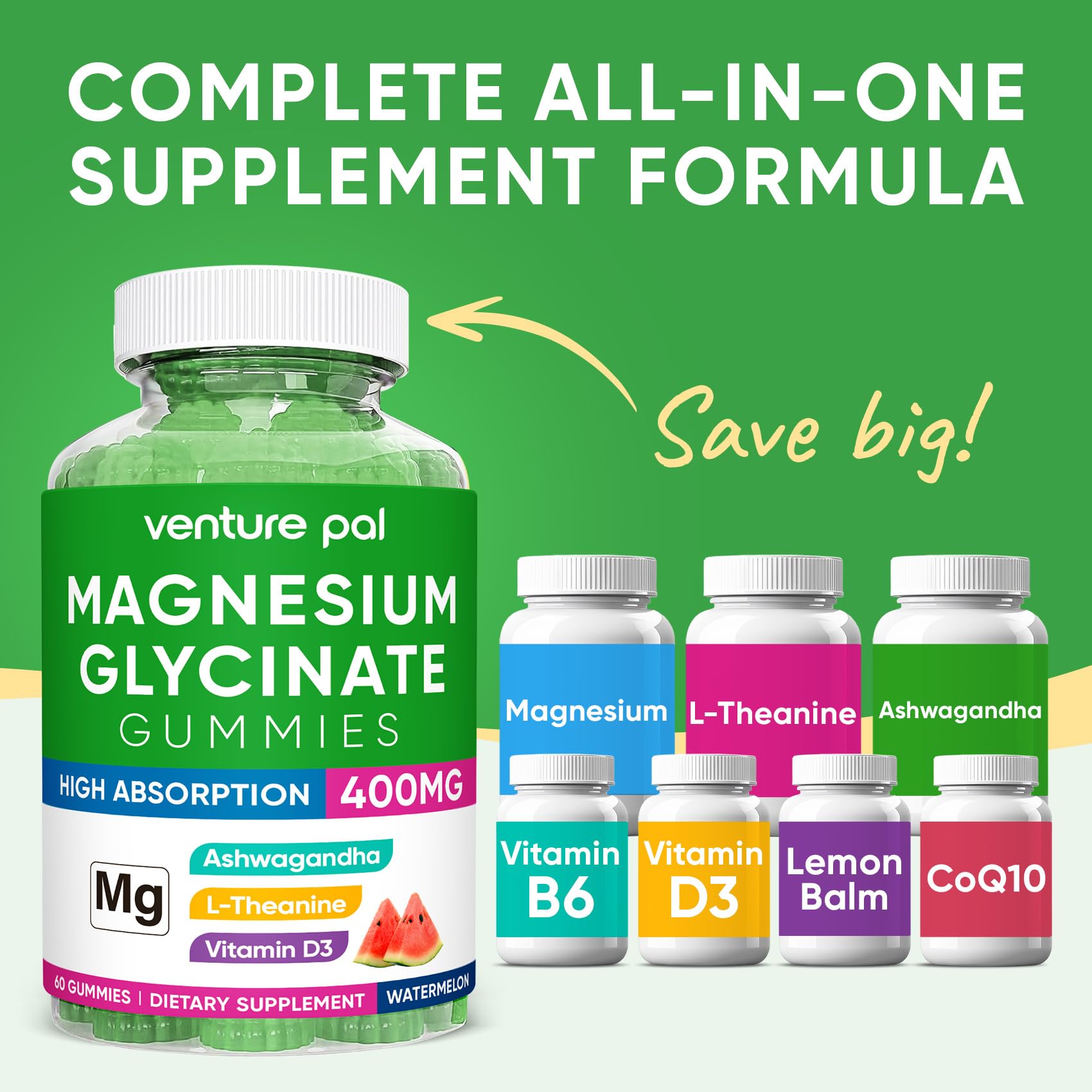 Vegan magnesium supplement with ashwagandha