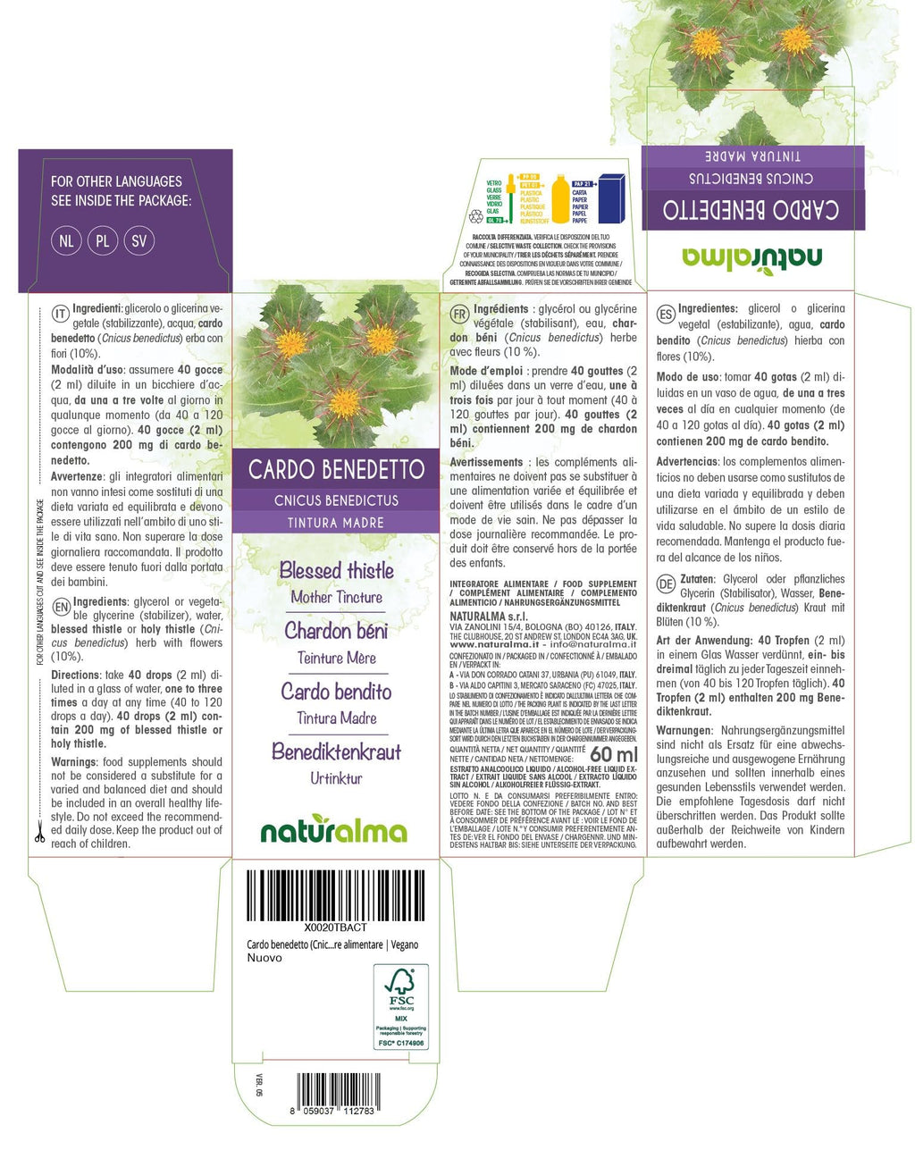 Vegan milk thistle supplement for health