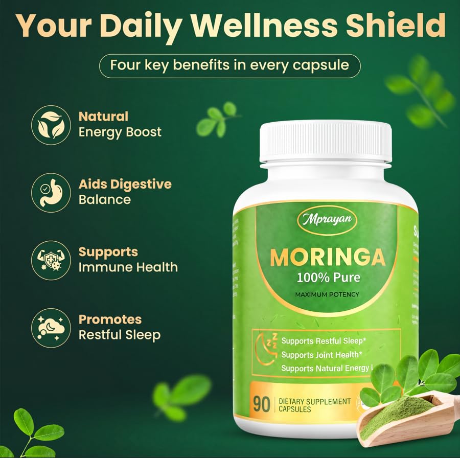 Vegan moringa capsules for wellness