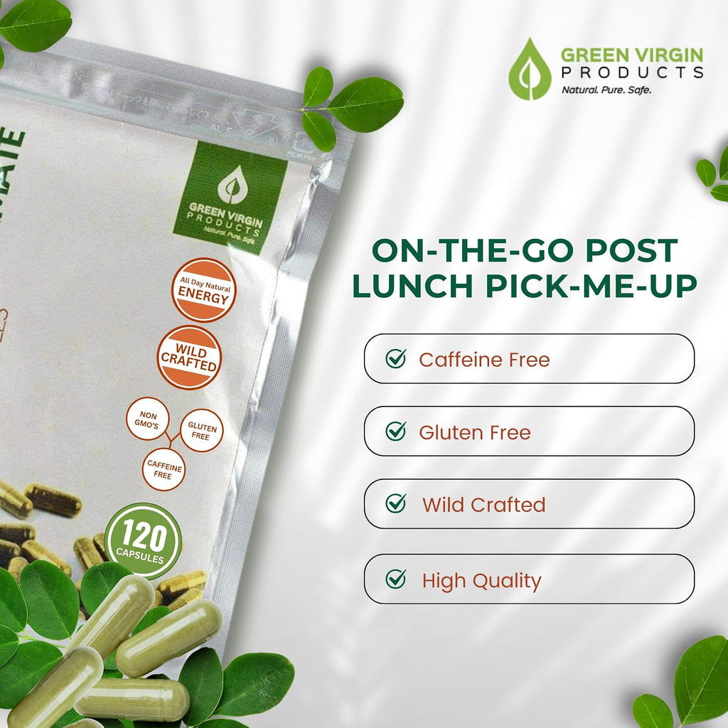Vegan moringa capsules for wellness