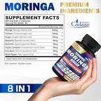Vegan moringa leaf and ginger supplement
