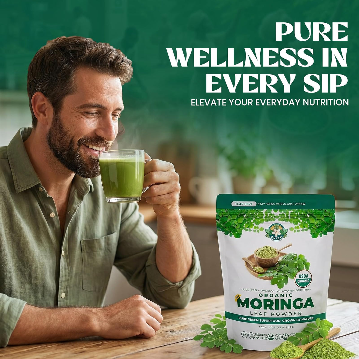 vegan moringa leaf powder for health