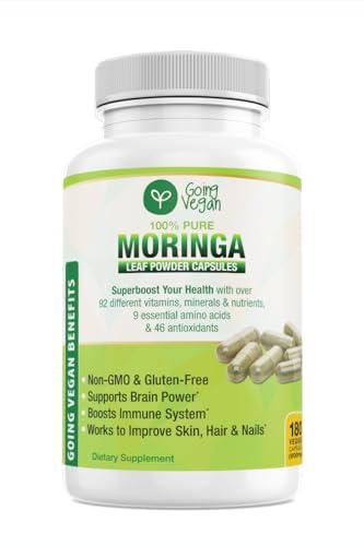 Vegan moringa leaf powder supplements