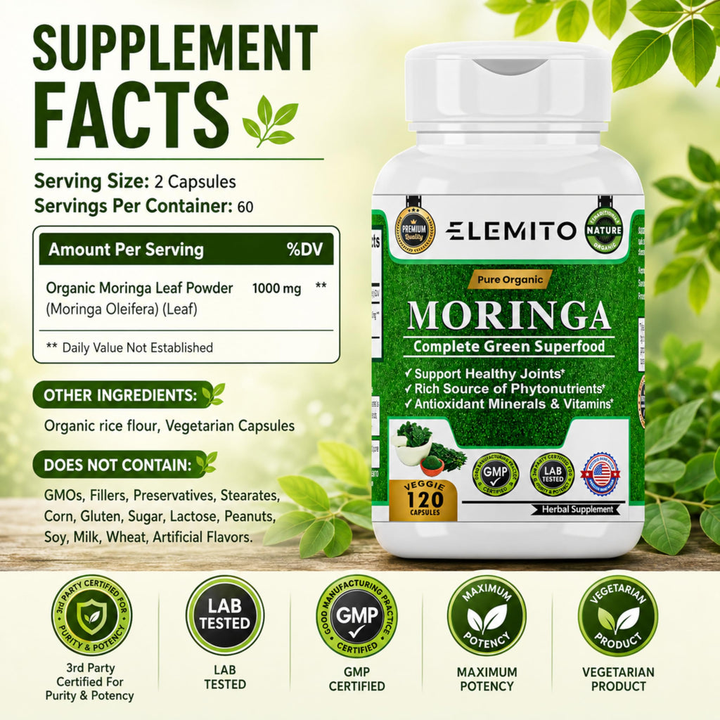 Vegan Moringa Oleifera supplements