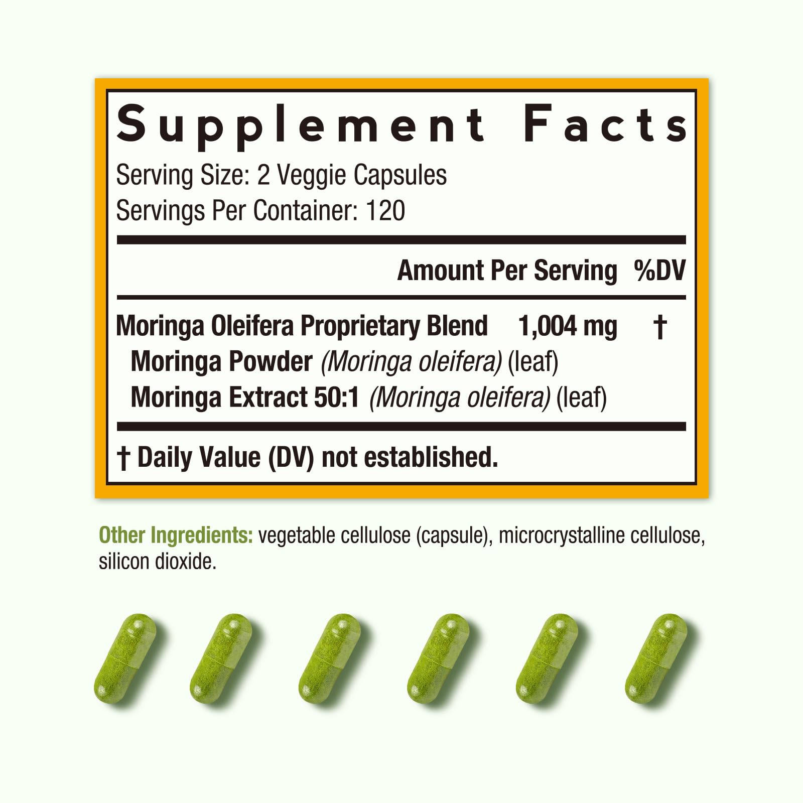 Vegan moringa supplement for energy