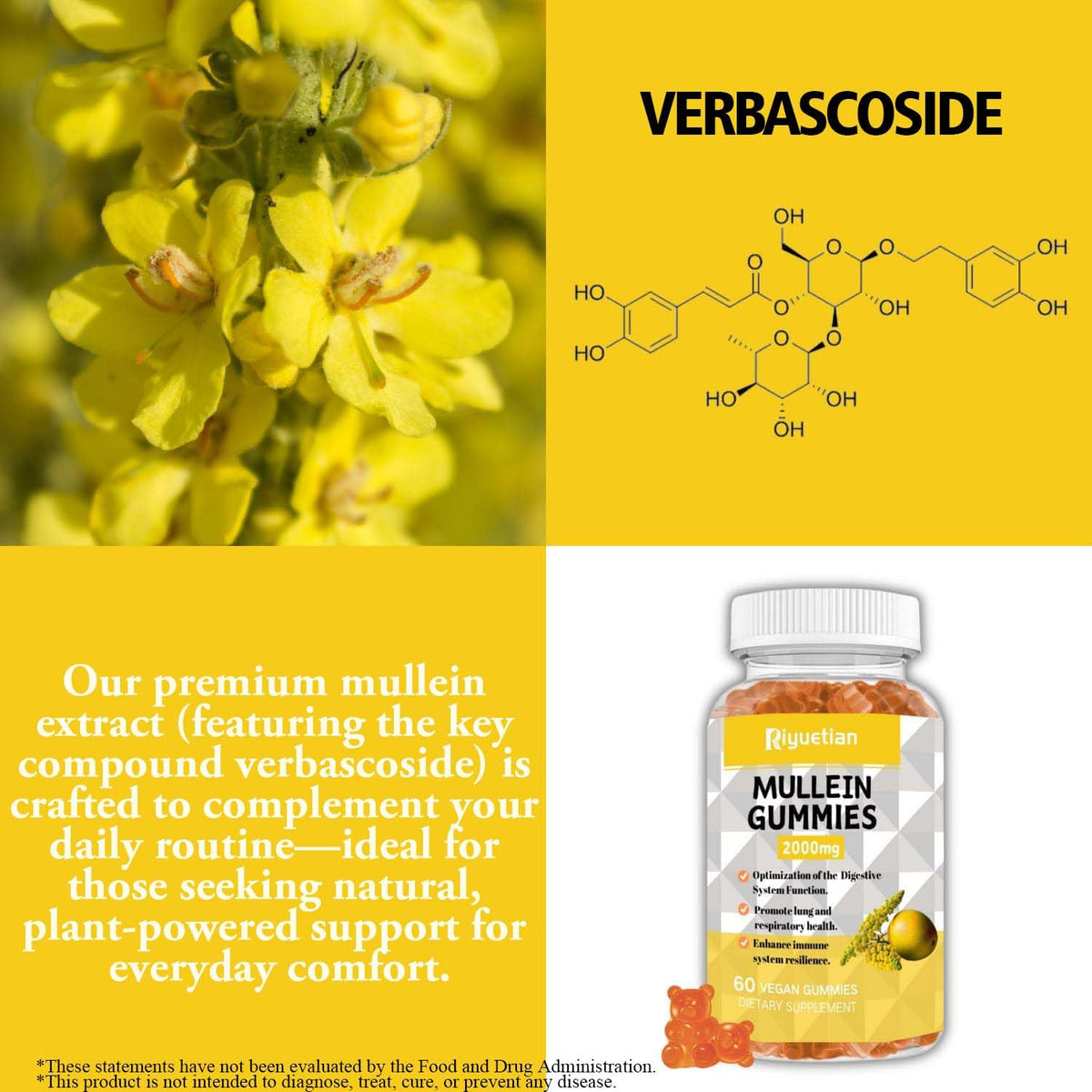 Vegan Mullein gummies for herbal benefits