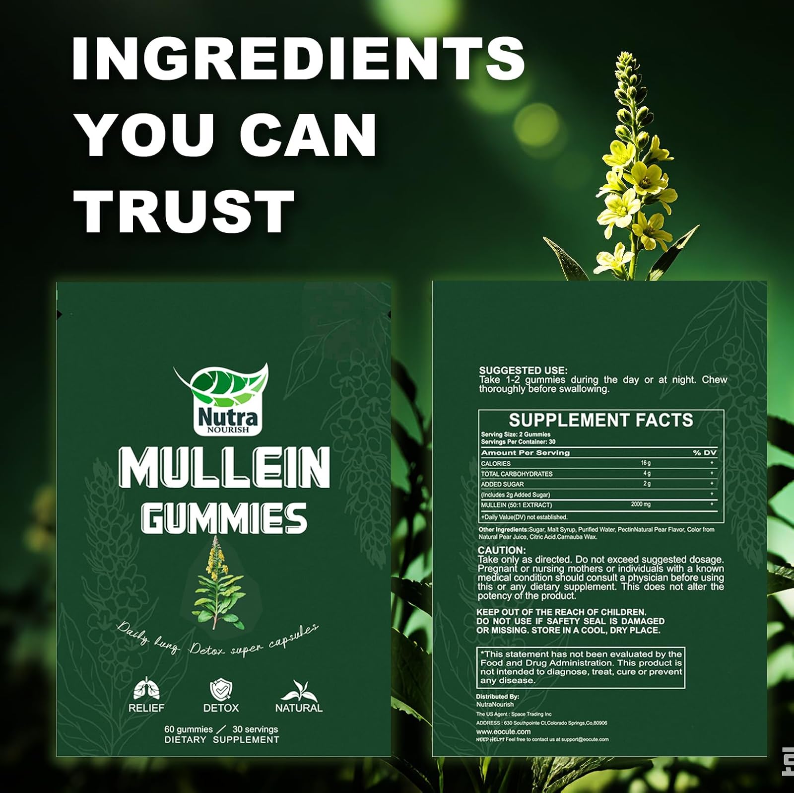 Vegan Mullein gummies with vitamin C