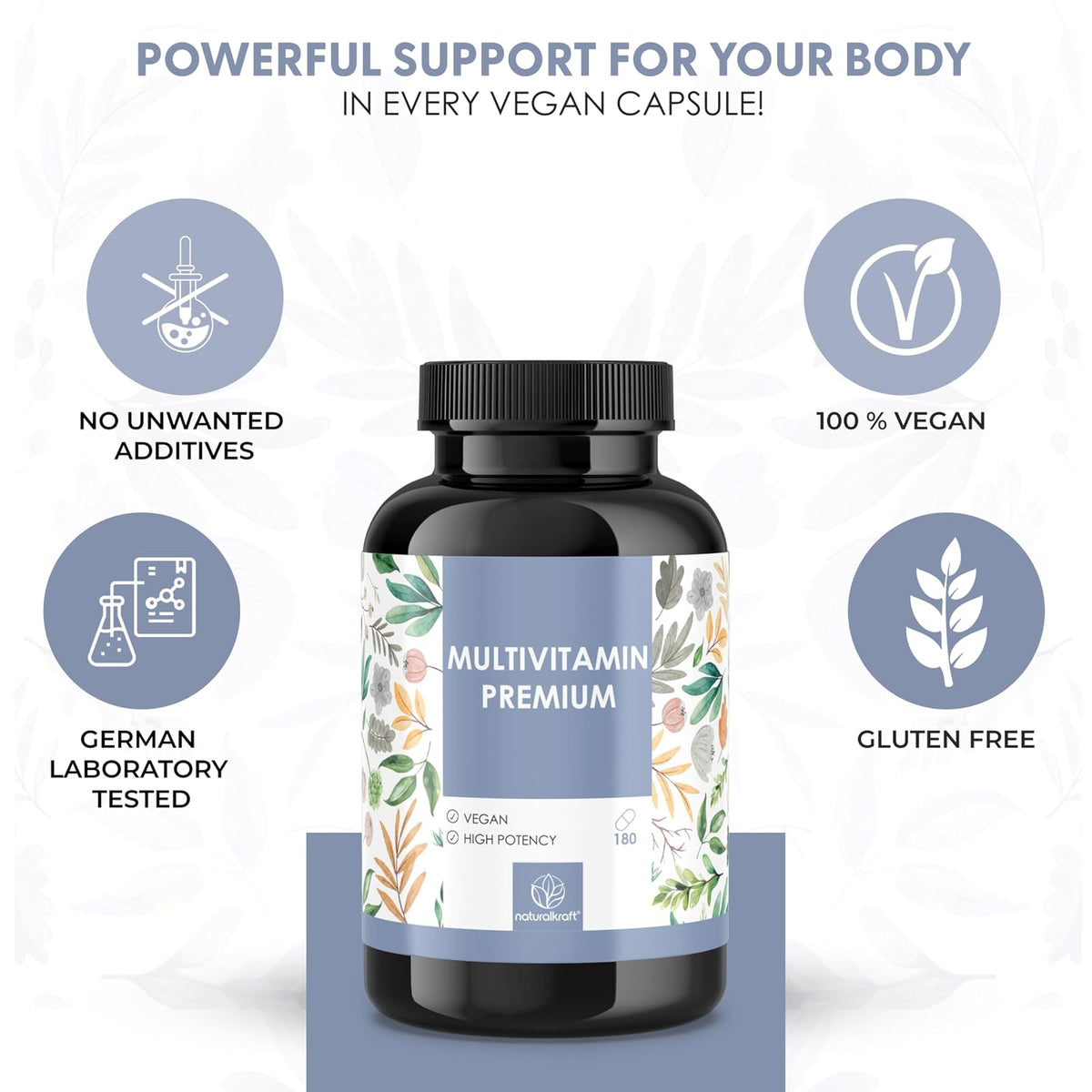 Vegan multivitamin A-Z complex capsules
