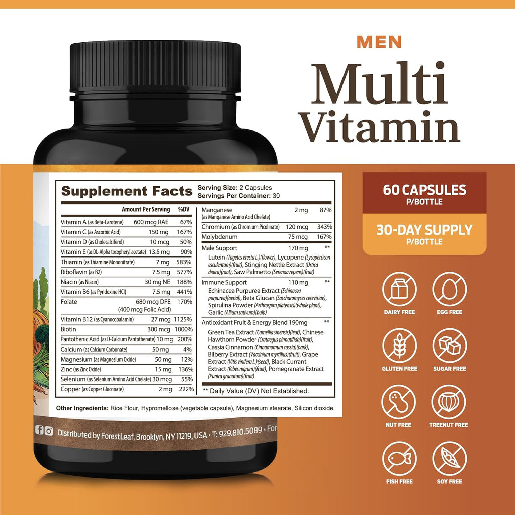 Vegan multivitamin for men's wellness