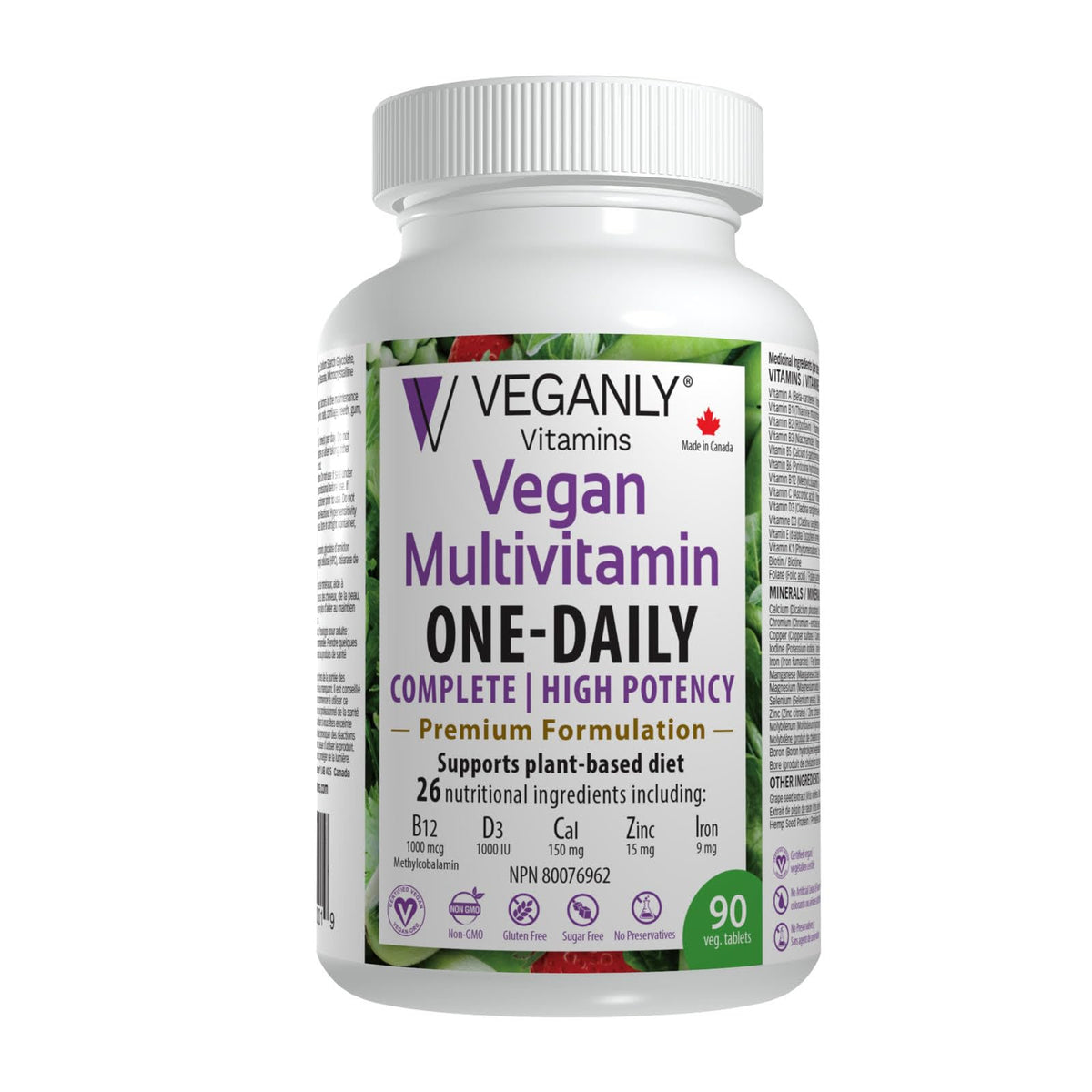 Vegan multivitamin one-daily tablets