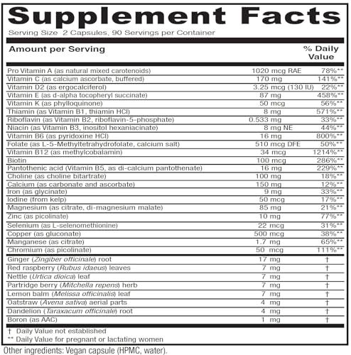 vegan multivitamins for women's health