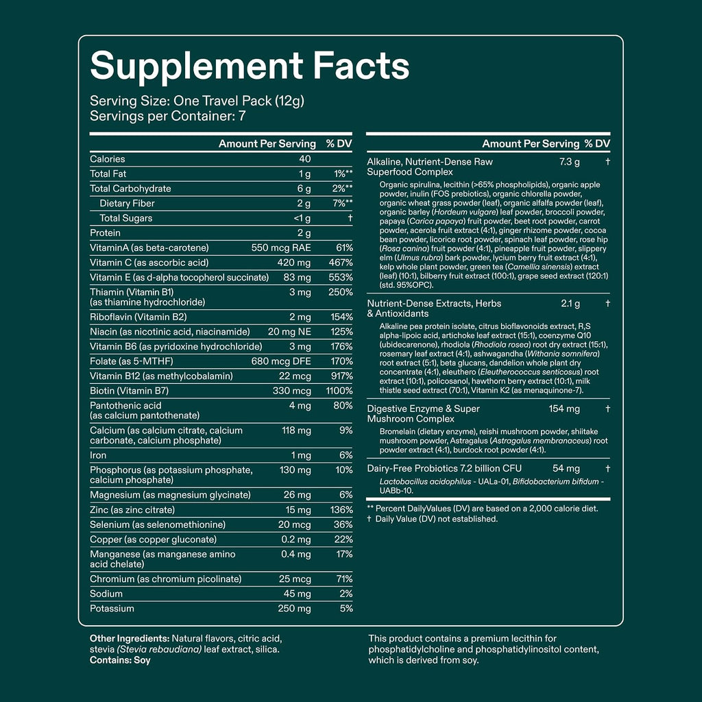 Vegan multivitamins in AG1 powder