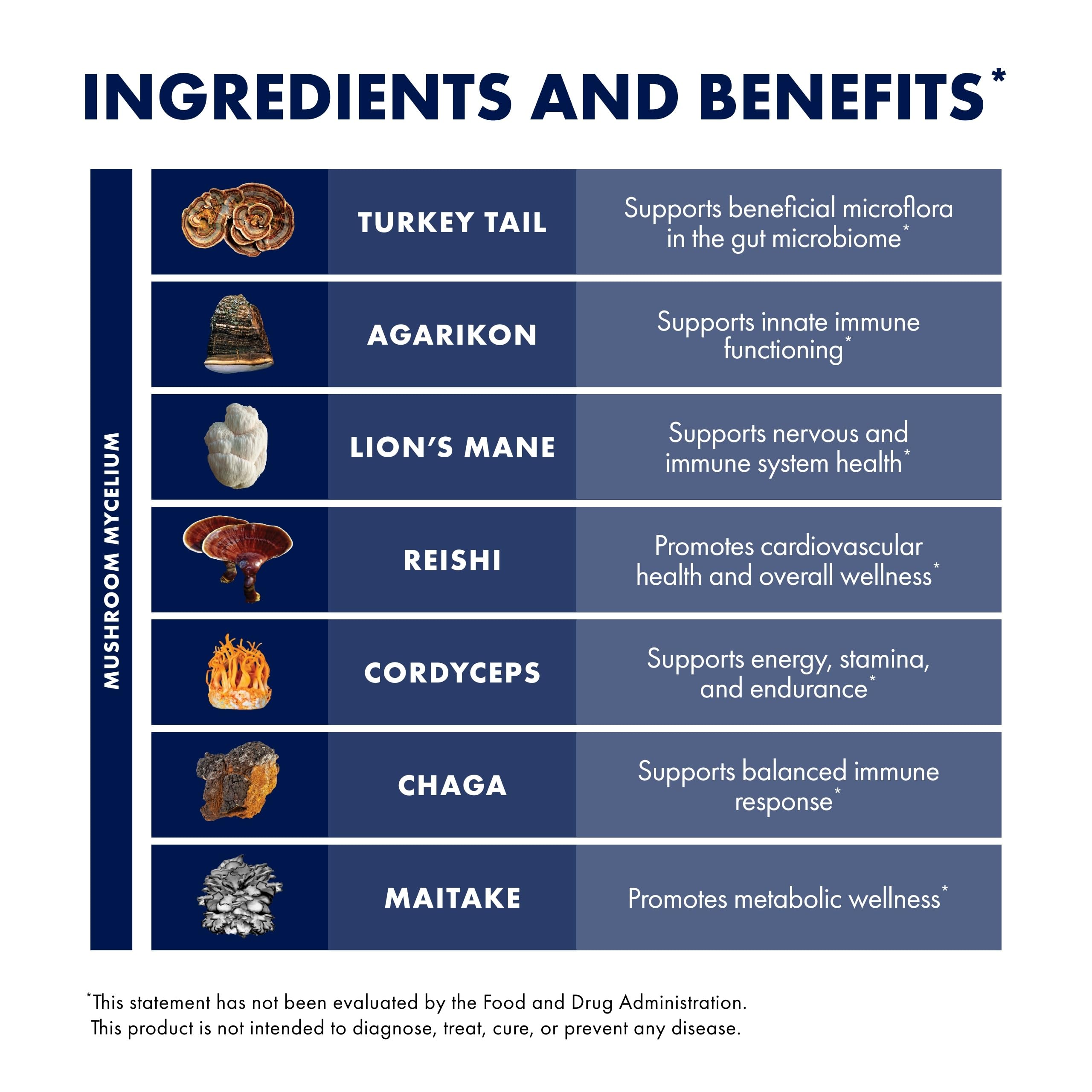 Vegan mushroom capsules for energy