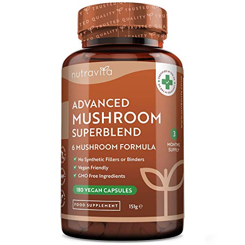 Vegan mushroom capsules for energy