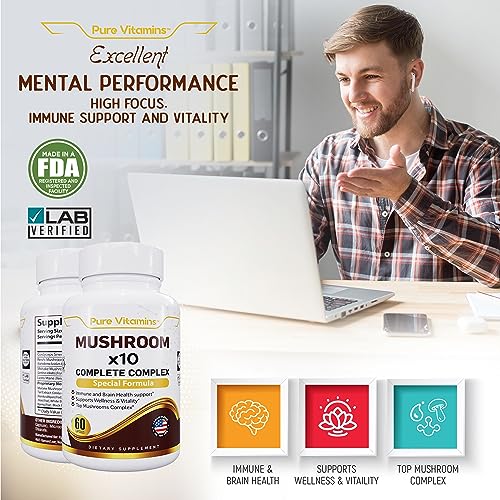 Vegan mushroom capsules for vitality