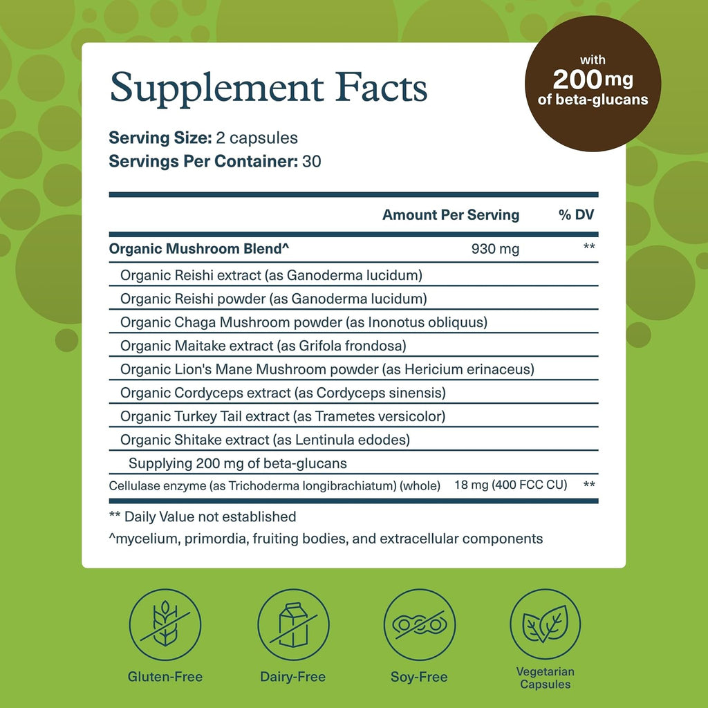 vegan mushroom complex supplement benefits