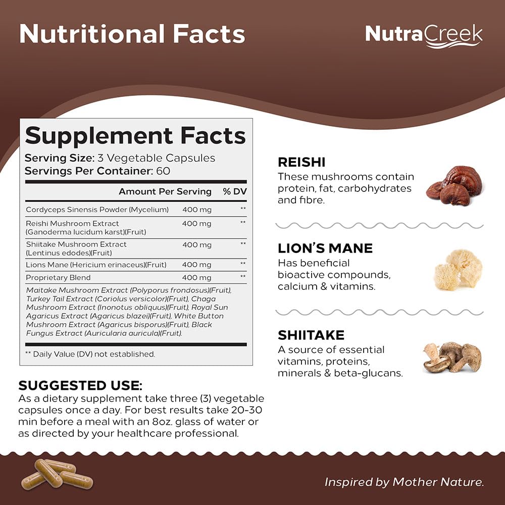 Vegan mushroom supplement capsules
