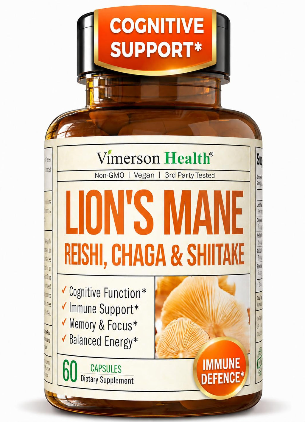 Vegan mushroom supplement for energy