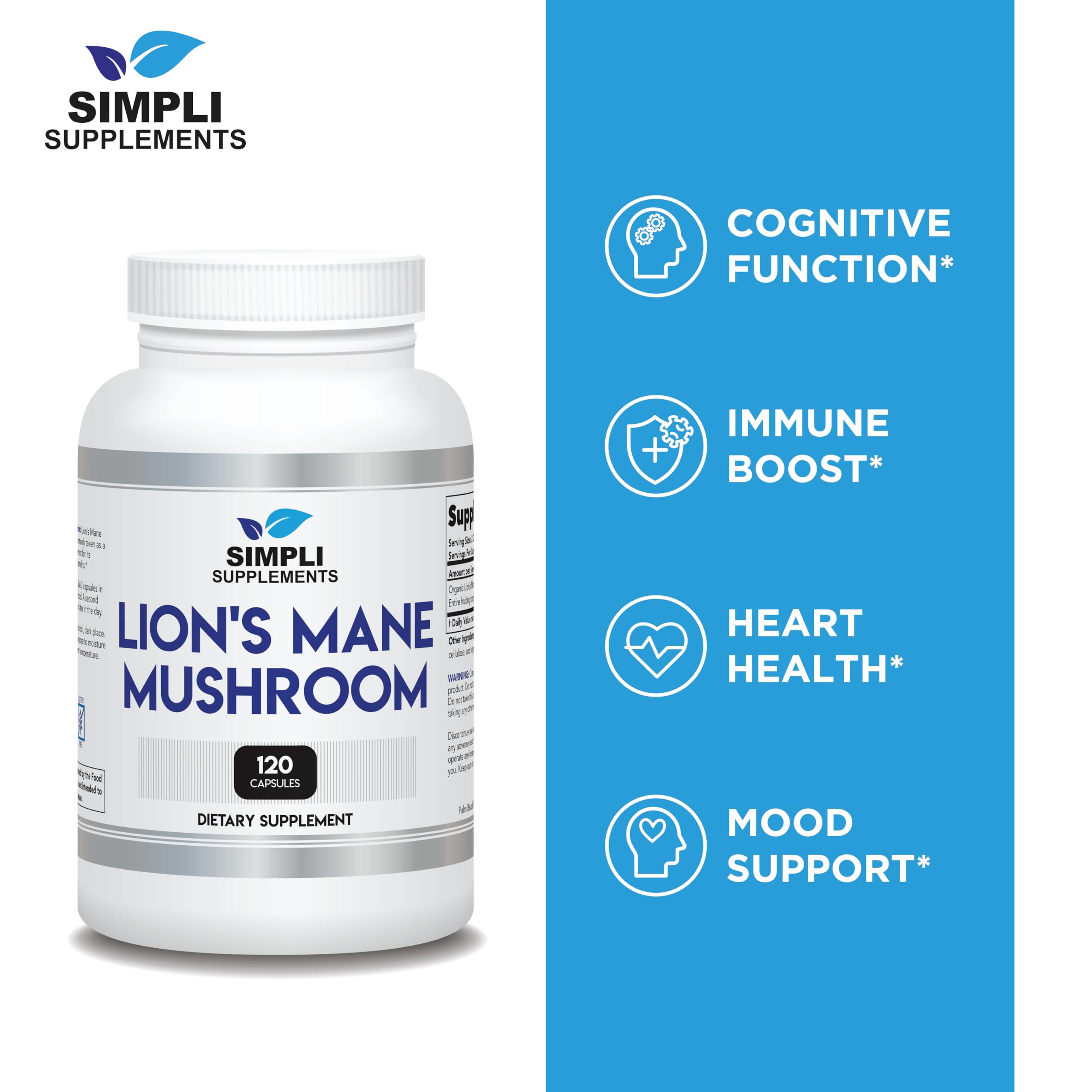 Vegan mushroom supplement for focus