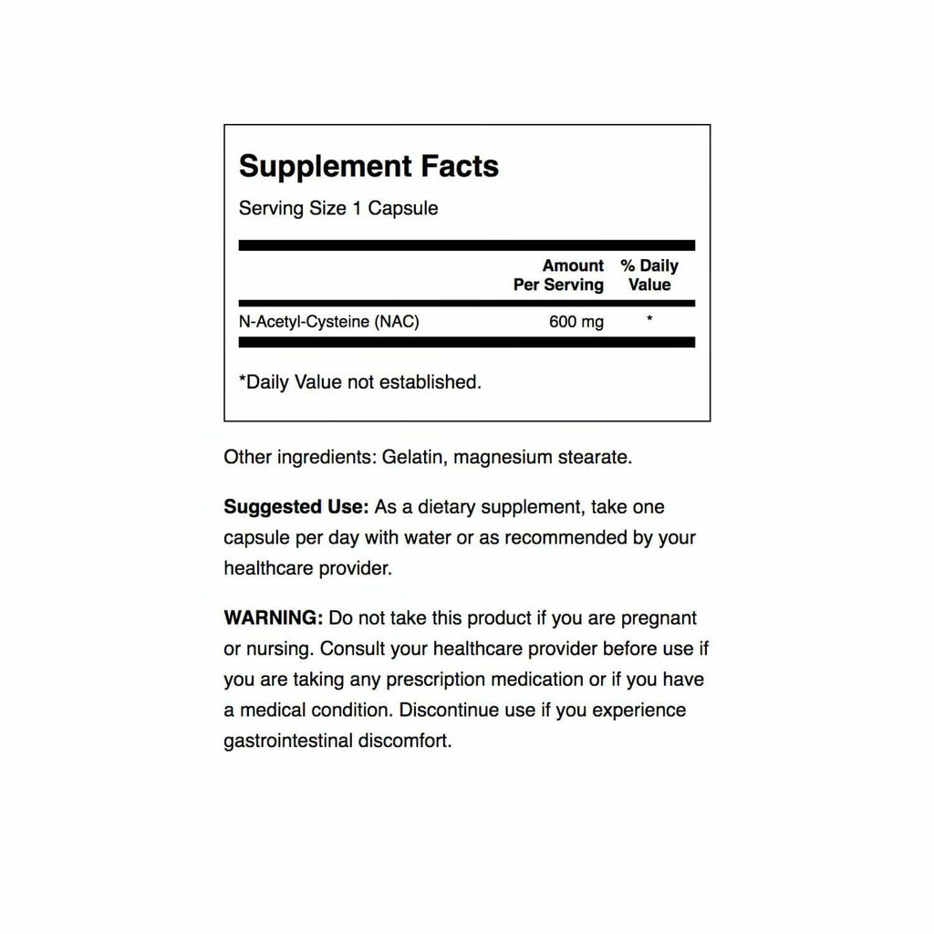 vegan N-Acetyl Cysteine supplement