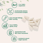 Vegan NAD+ capsules for wellness