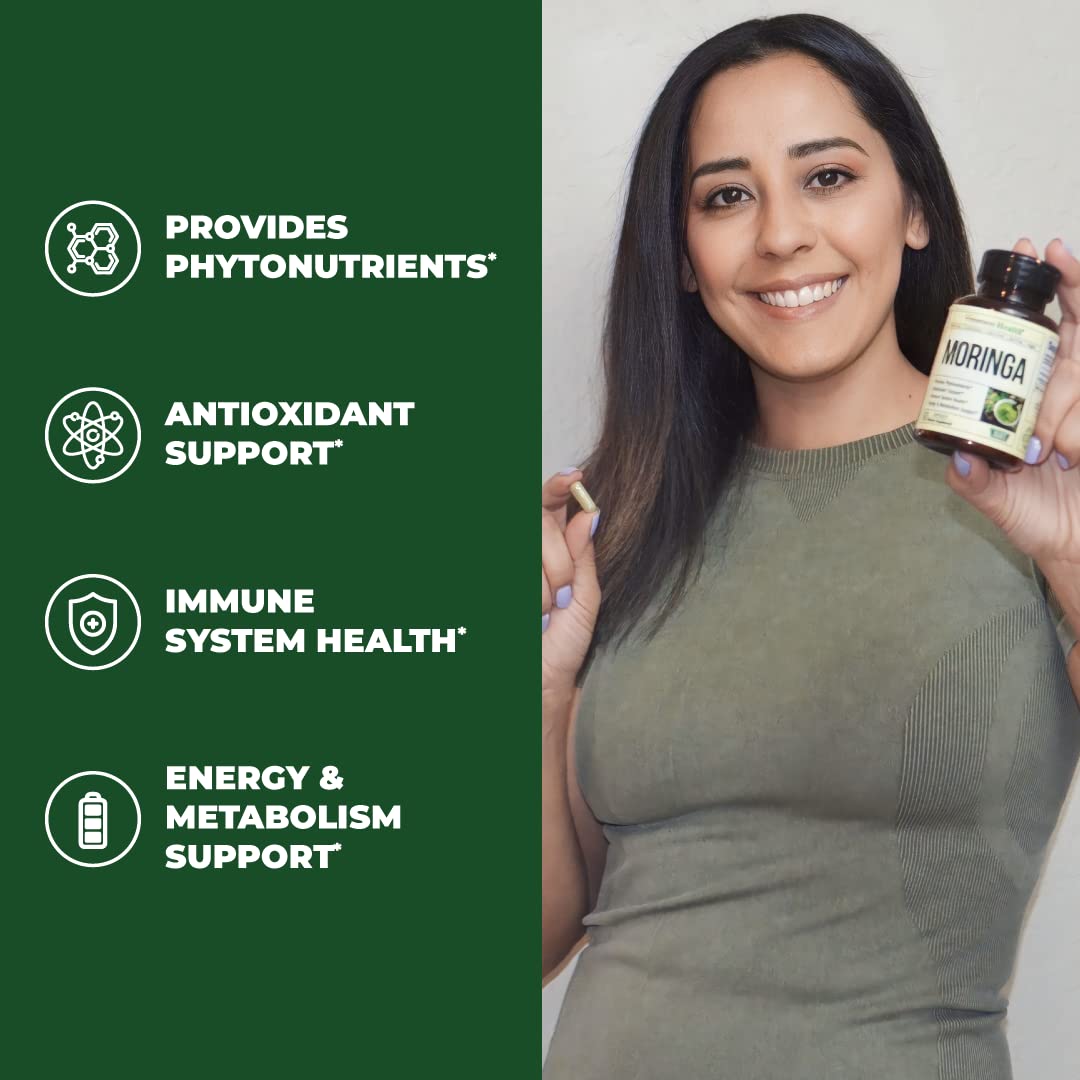 Vegan non-GMO moringa for healthy metabolism