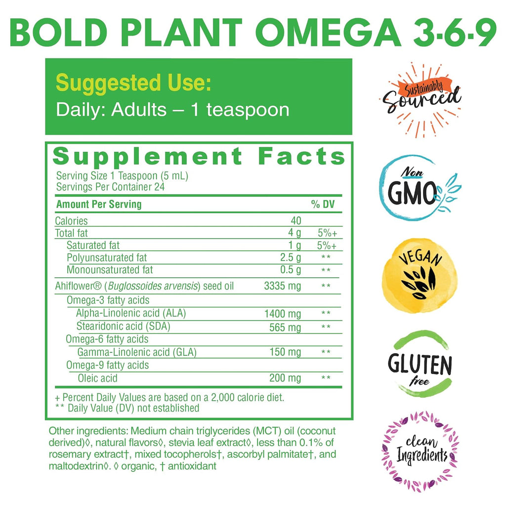 Vegan Omega 3-6-9 oil for wellness