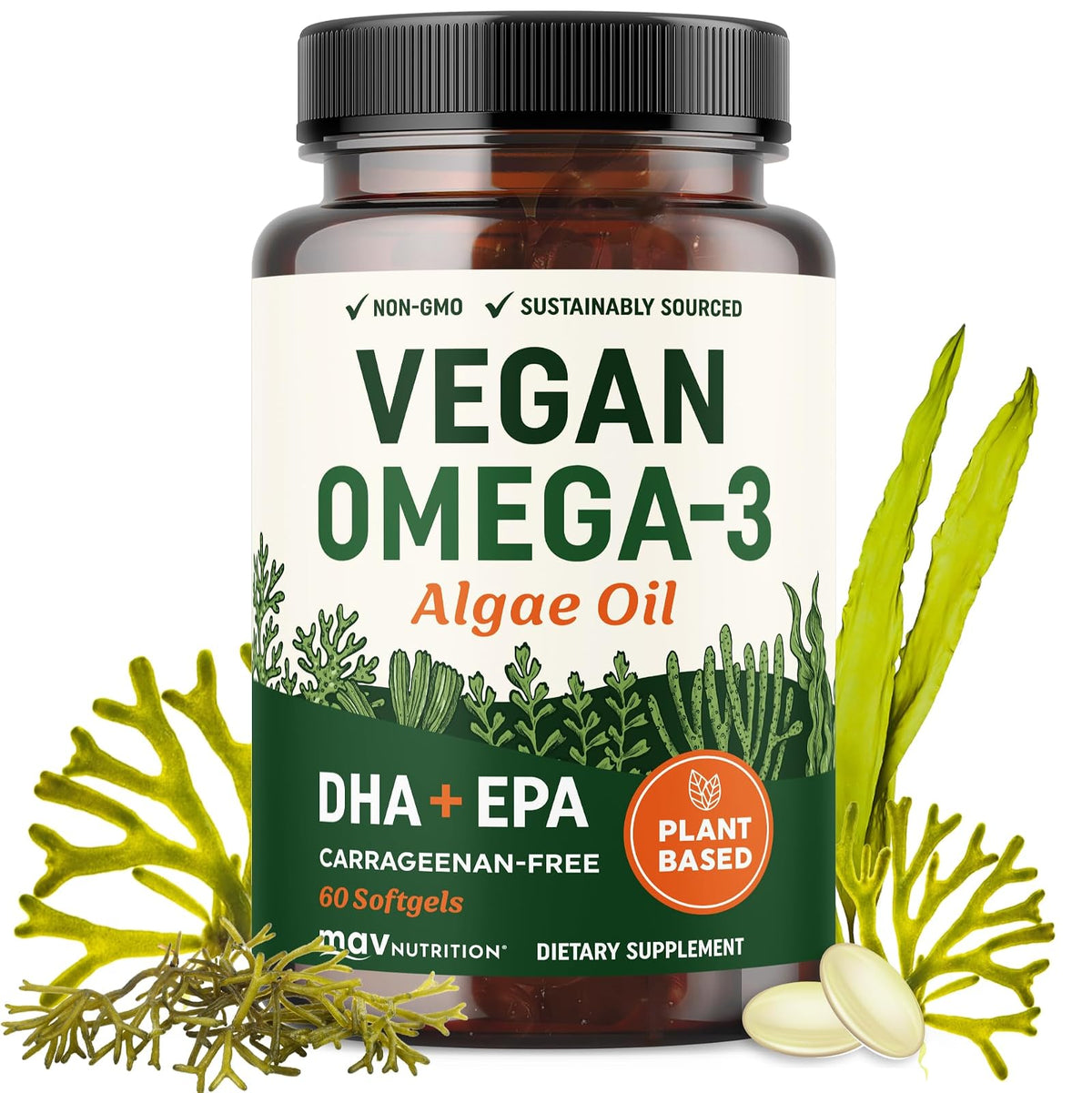 Vegan Omega 3 algae oil benefits