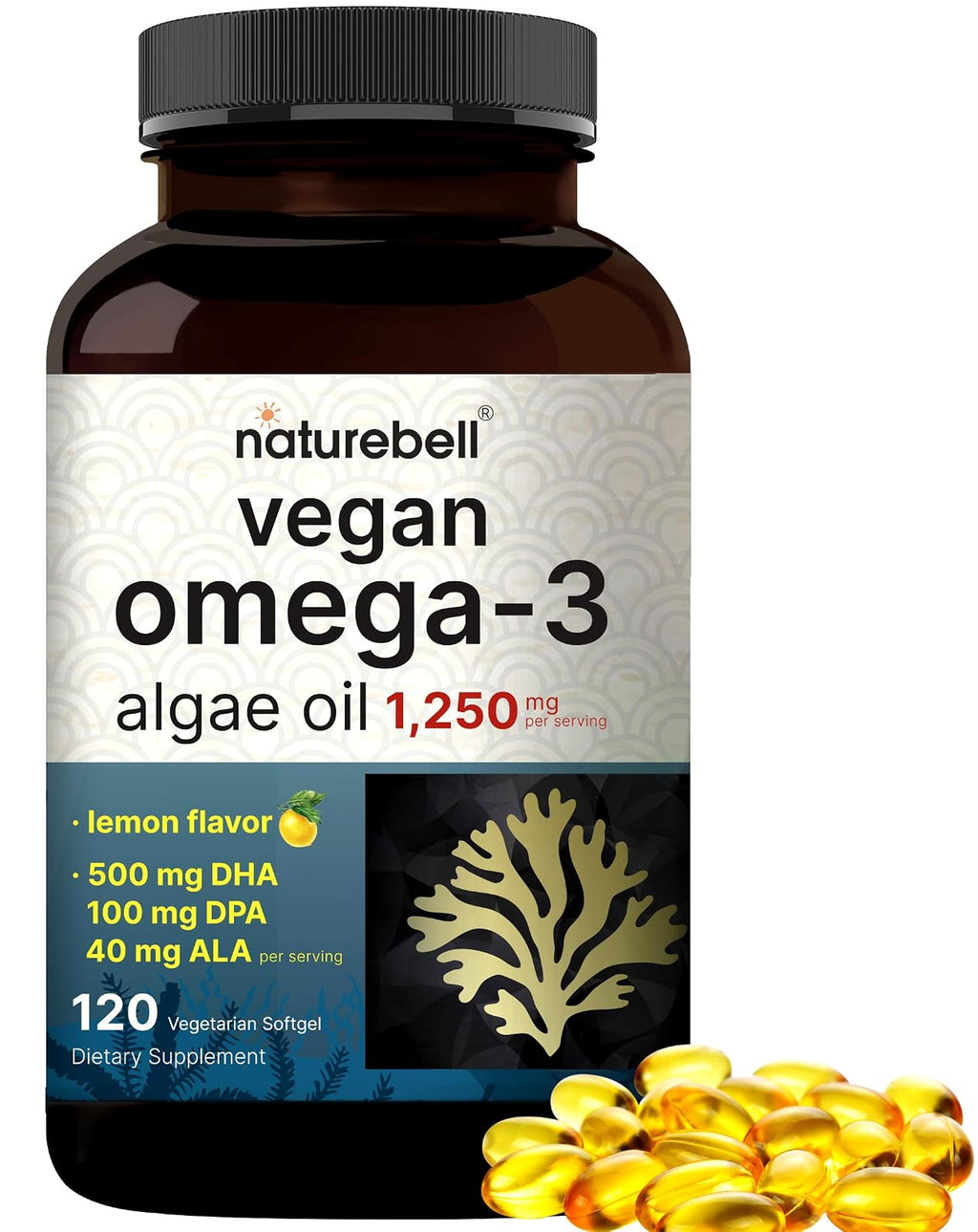 vegan omega 3 algae oil softgels