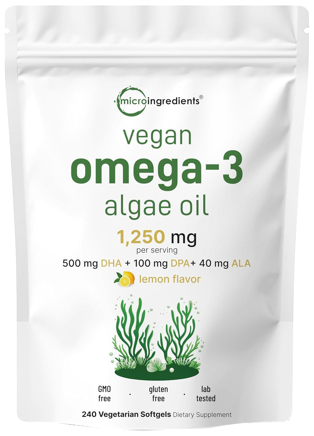 vegan omega 3 algae oil softgels