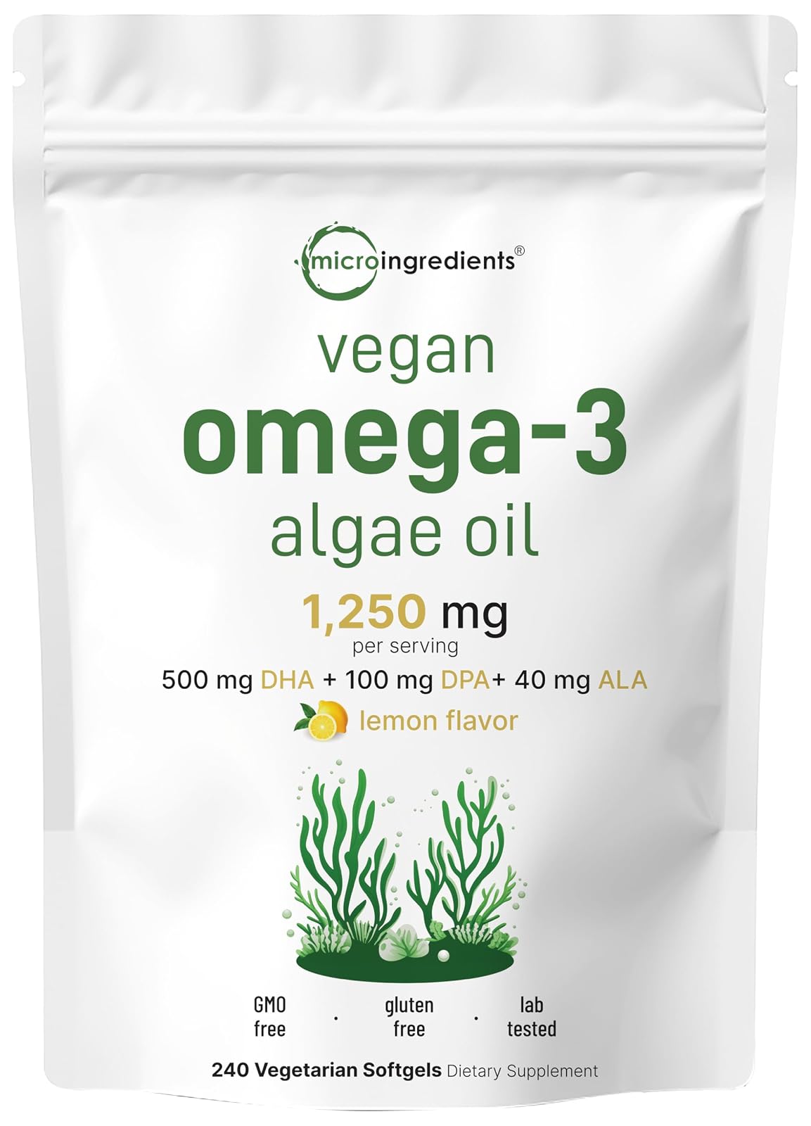 vegan omega 3 algae oil softgels